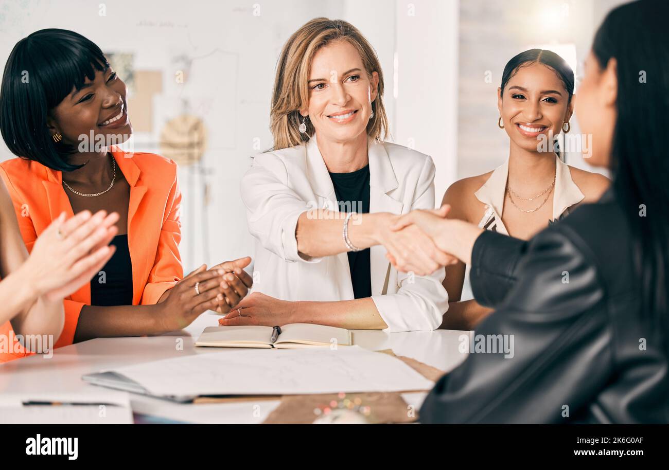 Time to show the world what youre capable of. two businesswomen shaking ...