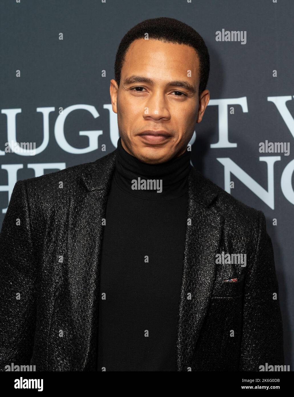 New York, US, October 13, 2022, Trai Byers attends opening night of revival of August Wilson's ...