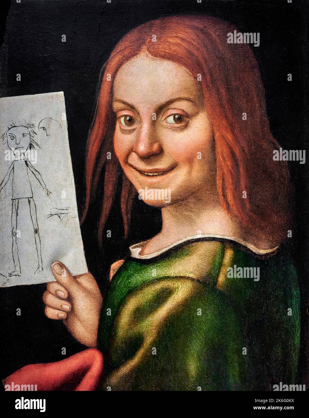 Ritratto di fanciullo ridente con disegno - olio su tavola - Giovan ...