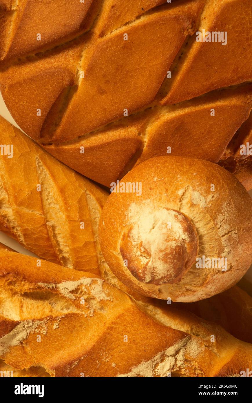 Different types of bread with warm colors Stock Photo - Alamy