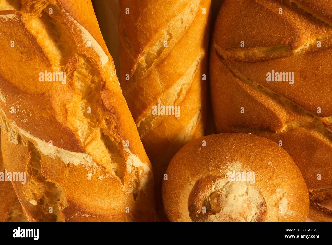 Different types of bread with warm colors Stock Photo - Alamy