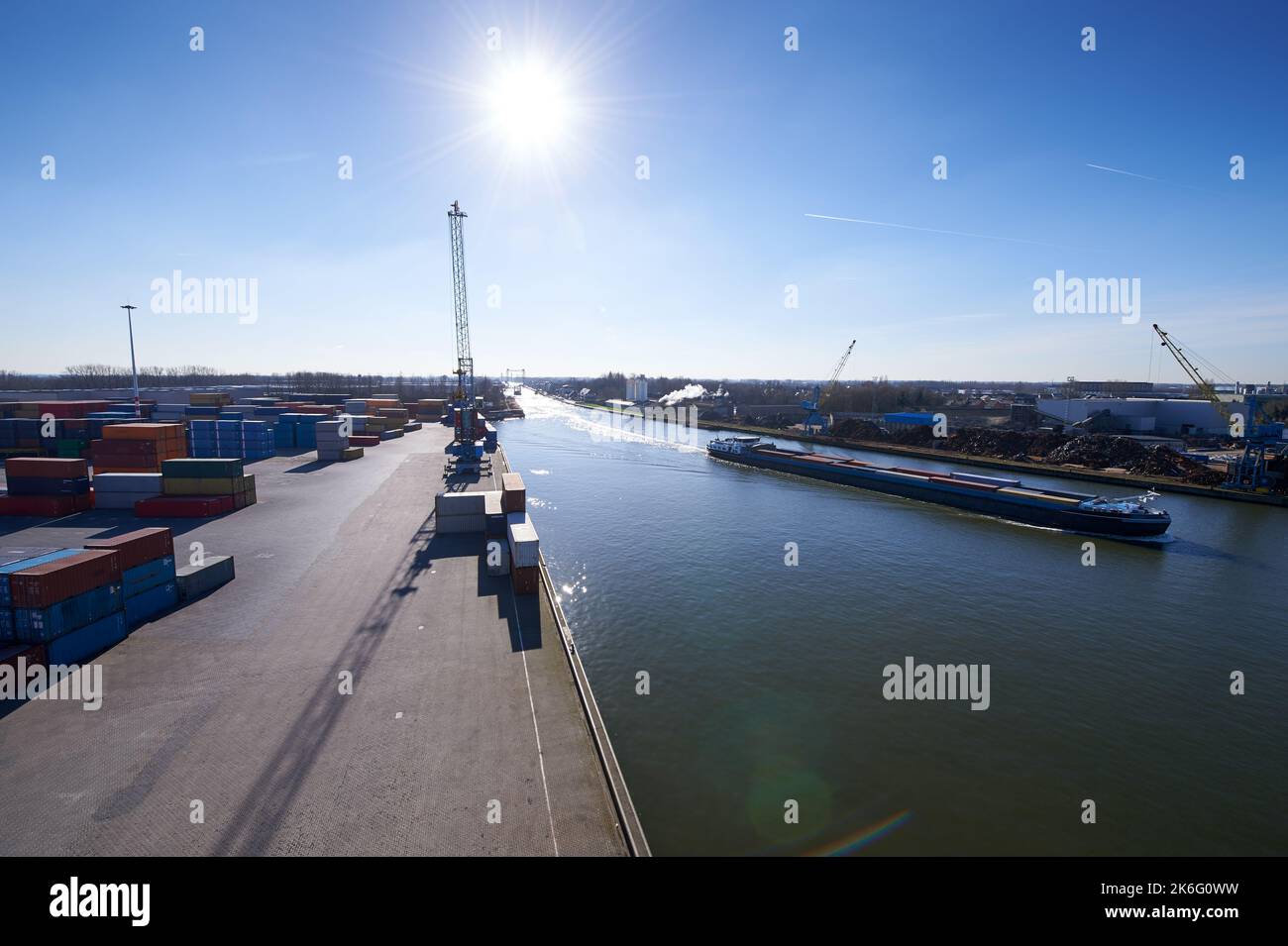 Container terminal in a port Stock Photo - Alamy