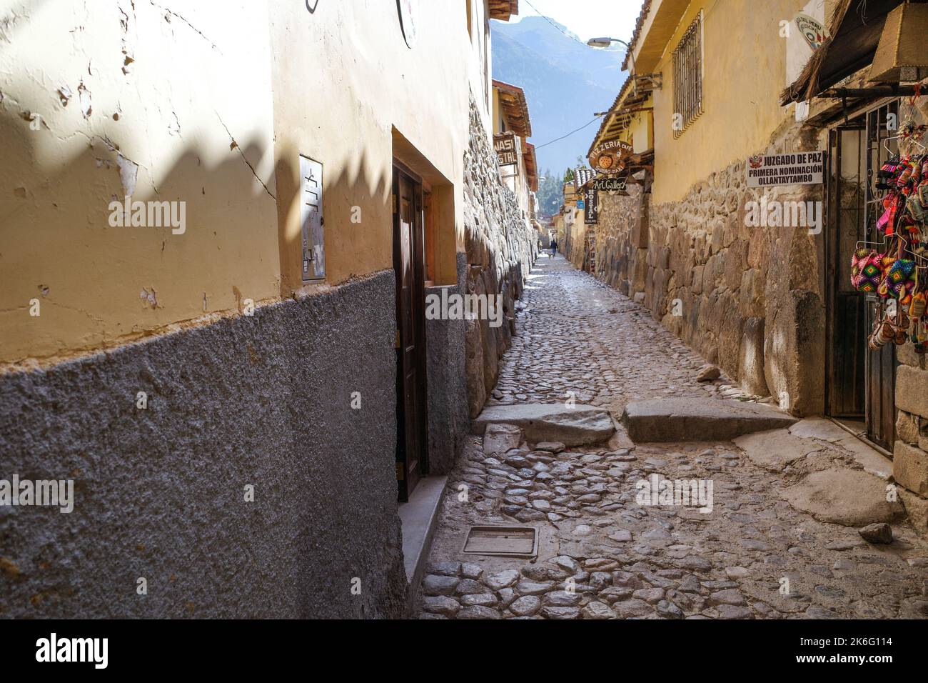 Ollantaytambo, Peru - 29 June, 2022: Street scenes in the Inca town of ...