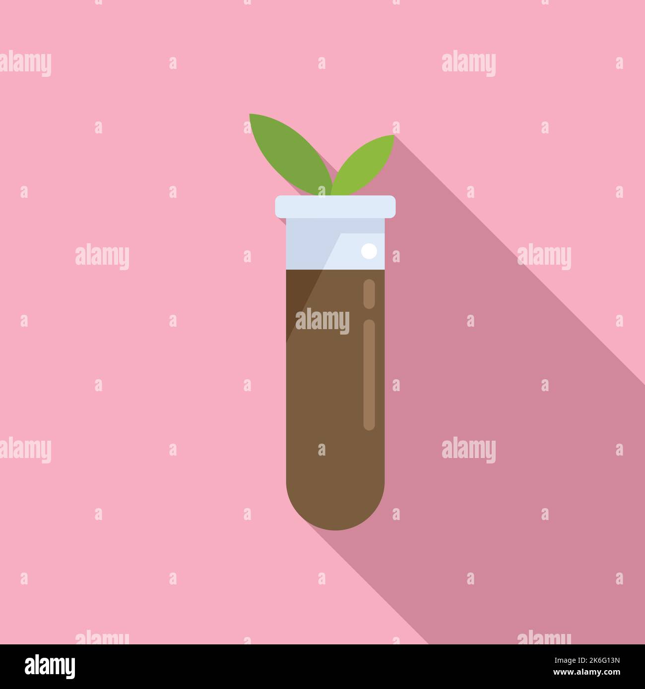 Agriculture lab test tube icon flat vector. Gmo food. Gene medicine ...