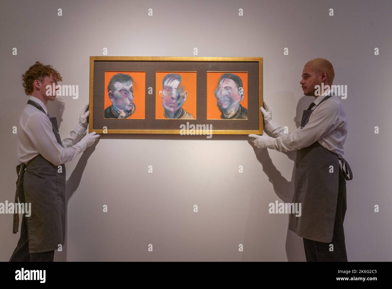 London UK. 14 October 2022 .FRANCIS BACON (1909-1992) Three Studies for Self-Portrait triptych ...