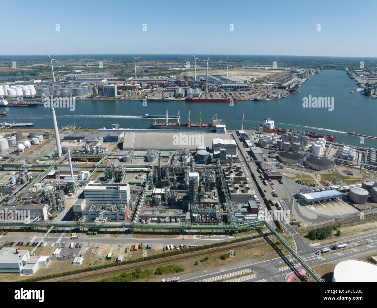 Antwerpen, 9th of August 2022, Belgium. Petrochemical tanker vessel ...