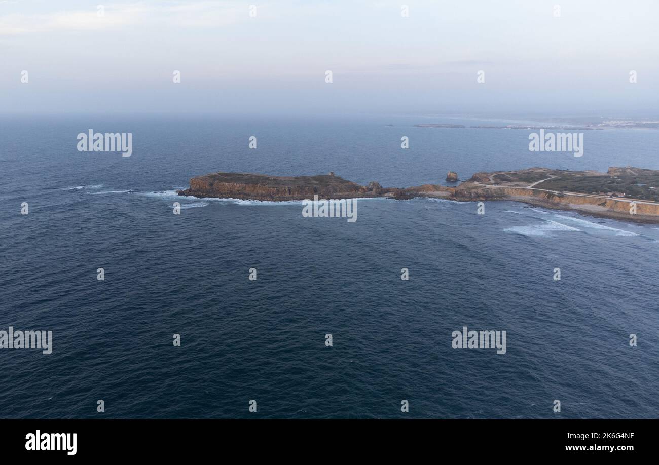 The view of the cliffs and blue sea. Portugal Stock Photo - Alamy