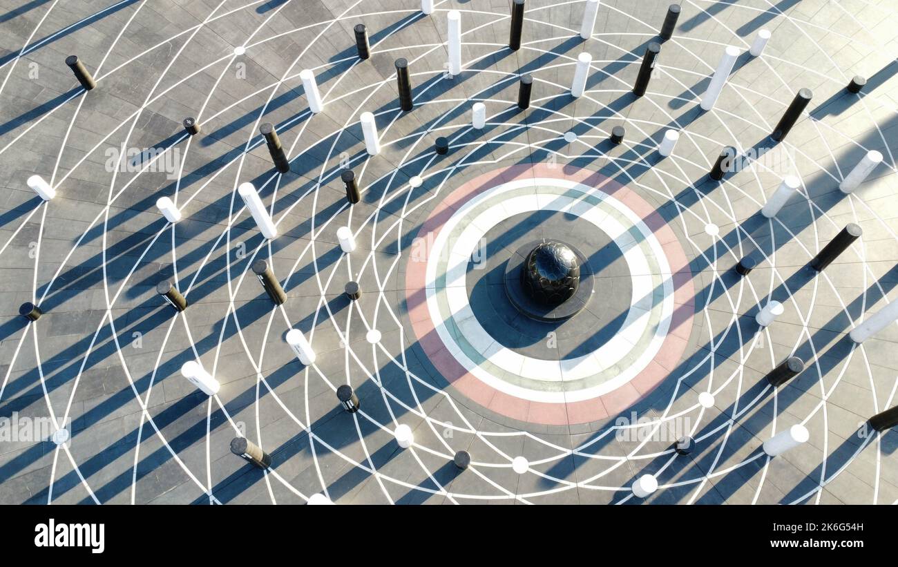 A top view of the Milton Keynes Rose on a sunny day Stock Photo - Alamy