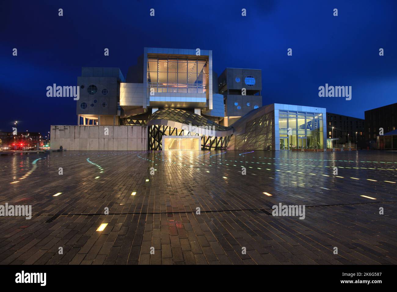 The House of Music in Aalborg, Denmark at night Stock Photo - Alamy