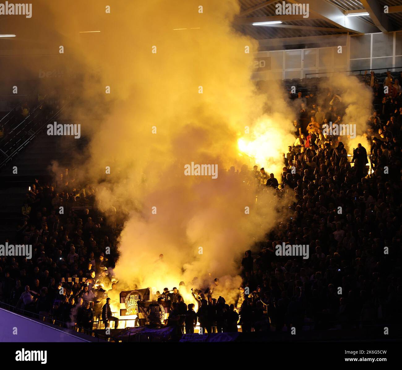 West ham fans flares hi-res stock photography and images - Alamy