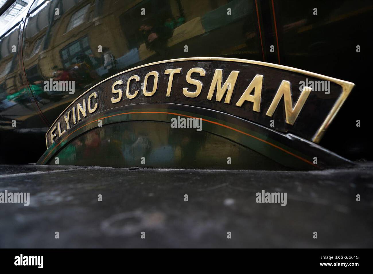 The Flying Scotsman on Platform 8 at King's Cross Station in London at the launch of the Flying ...
