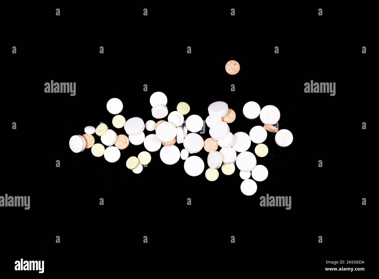 Medicine Pills Border Background. Colorful Tablets and Capsules. Long ...