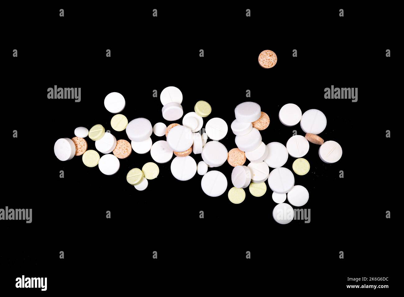 Medicine Pills Border Background. Colorful Tablets and Capsules. Long ...