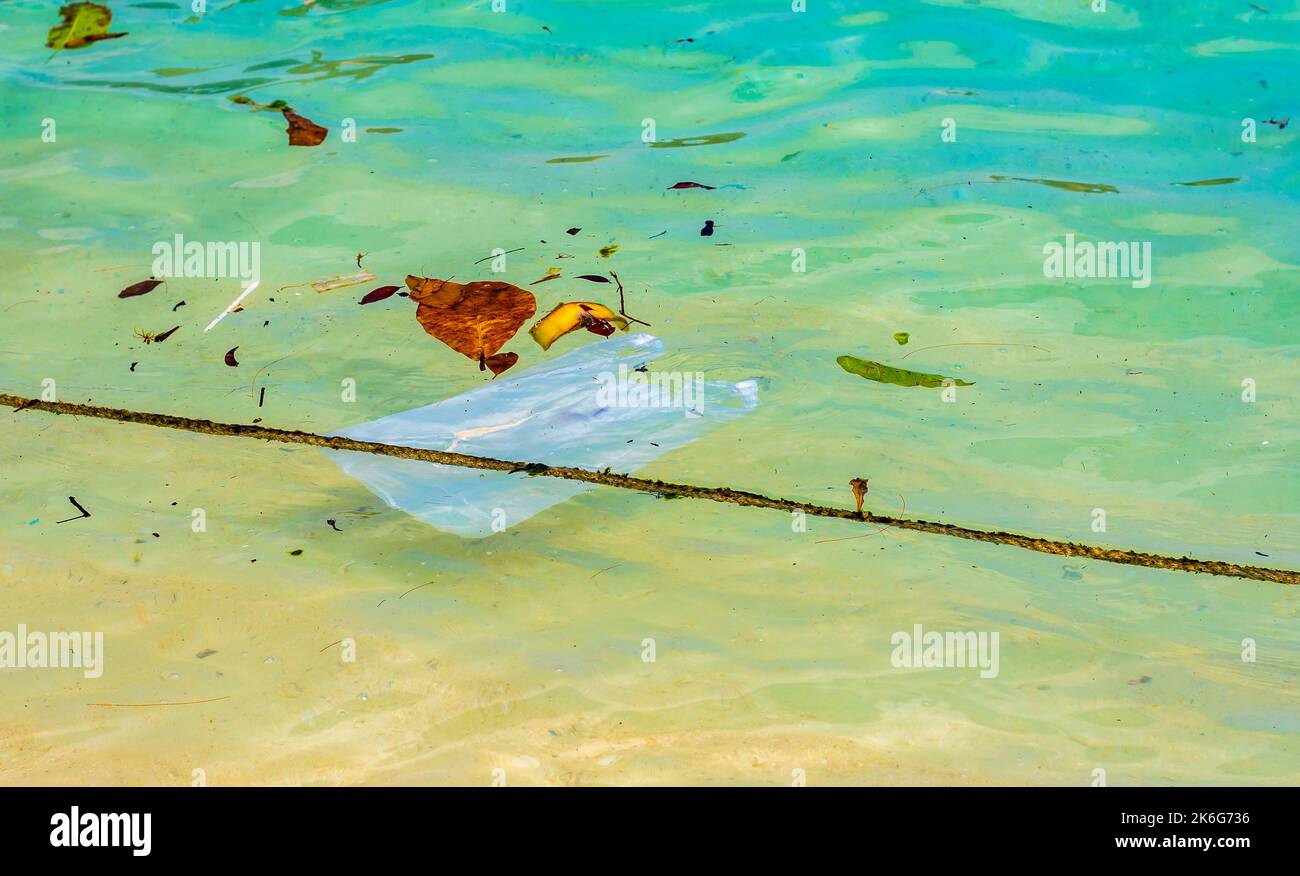 Plastic garbage in the sea at Ko Lipe island, Thailand. Plastic ...