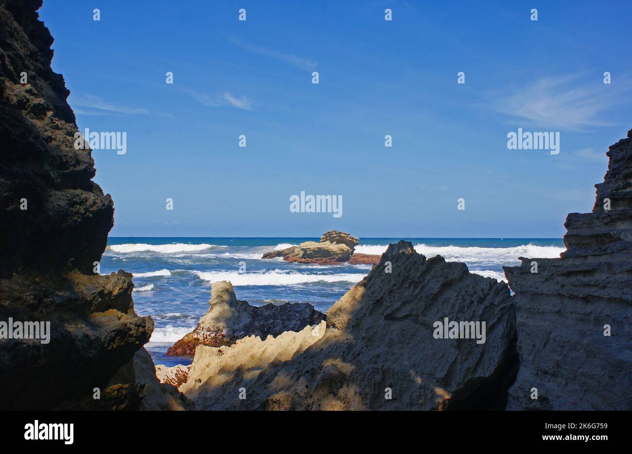 Pantai Batu Hiu Beach, Pangandaran, Ciamis, West Java, Indonesia Stock ...