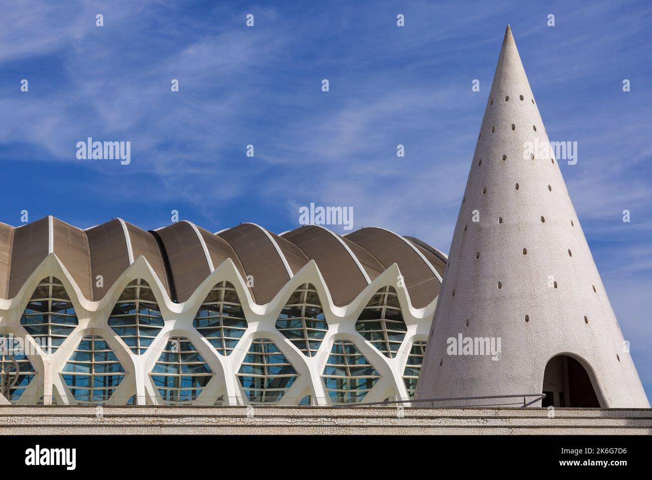 cylindrical cone, lift elevator shaft, at City of Arts and Sciences in ...