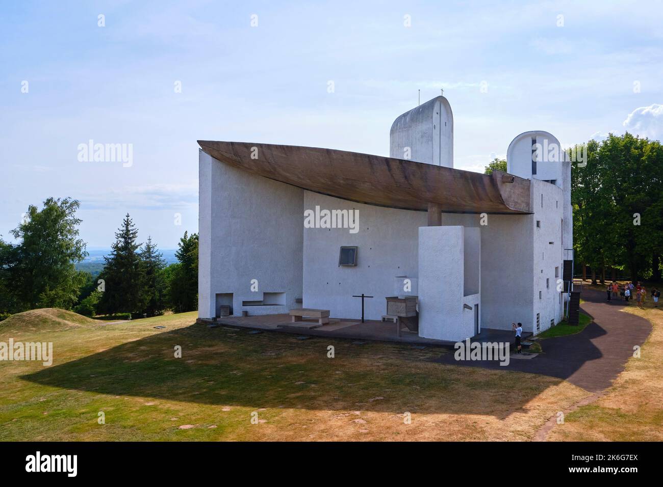 Ronchamp, Bourlemont Hill (north eastern France): Chapel of Notre Dame ...