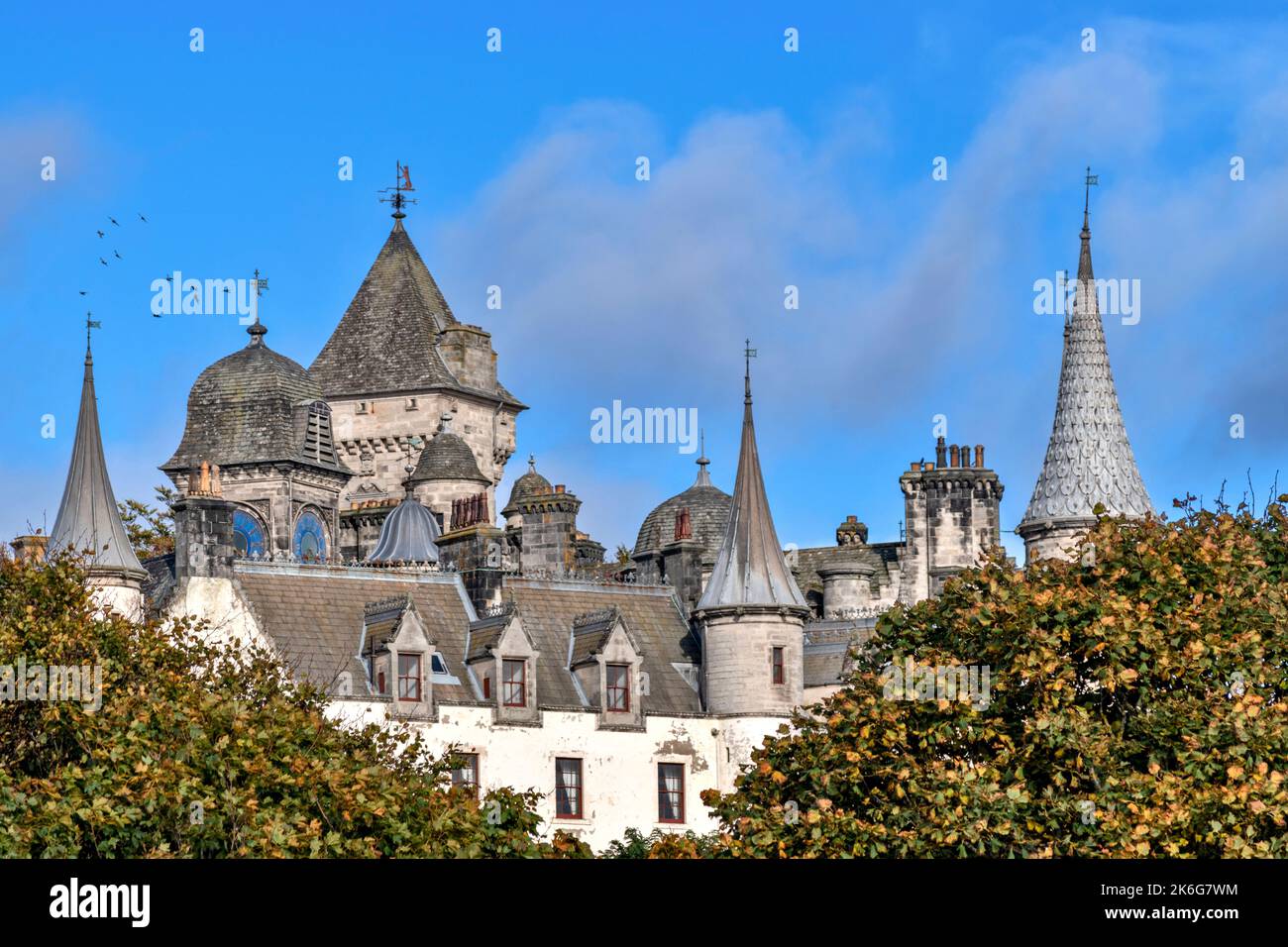 Dunrobin Castle Golspie Sutherland Scotland trees in autumn and the ...