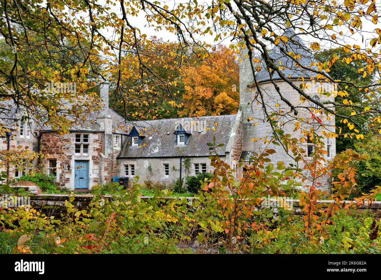Golspie Sutherland Scotland house with a turret alongside Duke Street ...