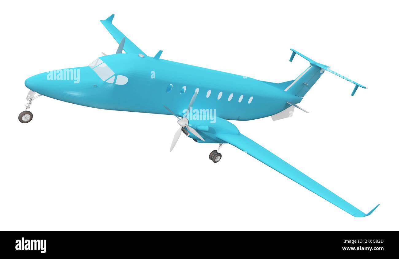 Twin engine turboprop regional airliner isolated on white background ...