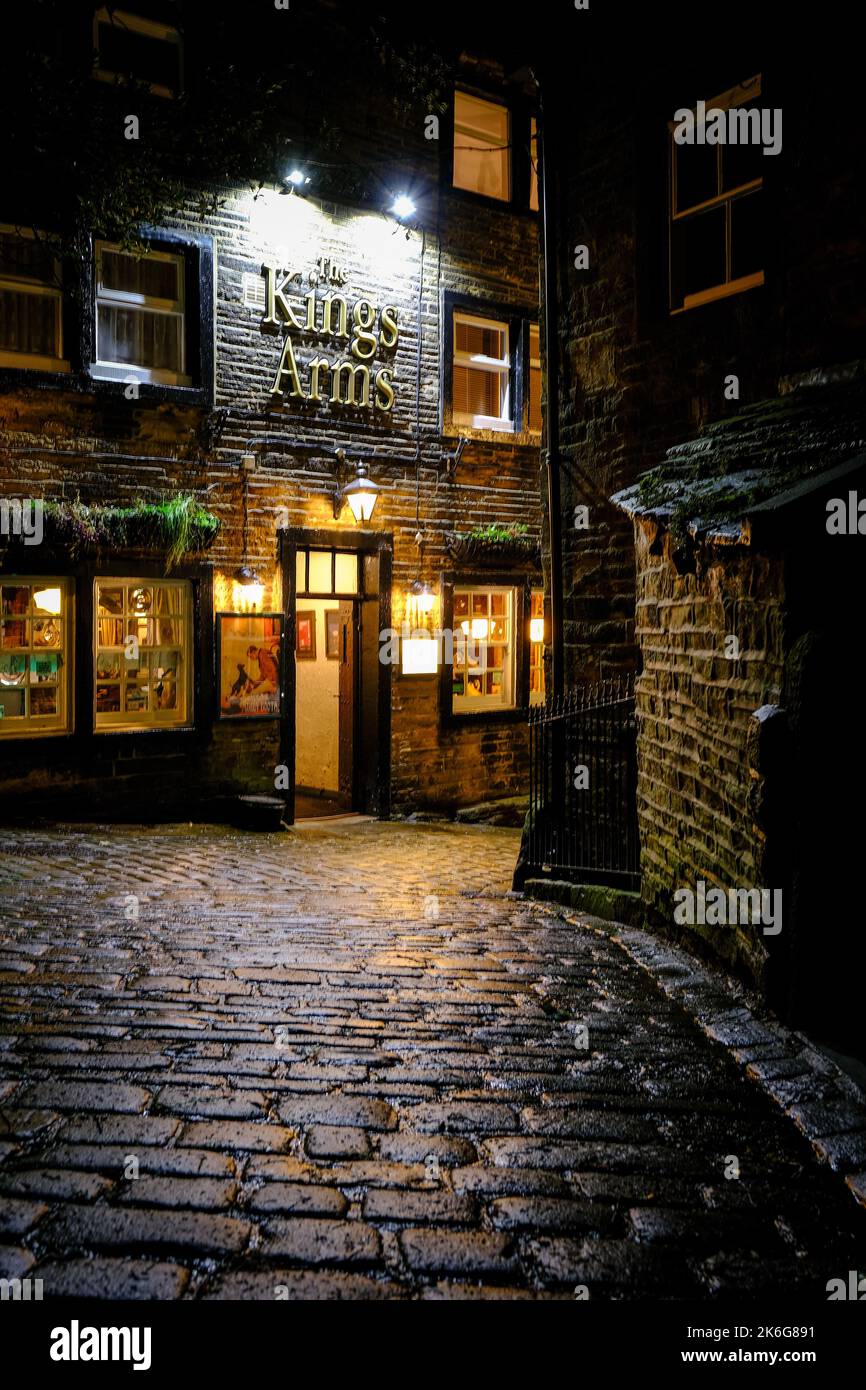 Haworth, West Yorkshire, UK. The King's Arms, a traditional English Pub ...
