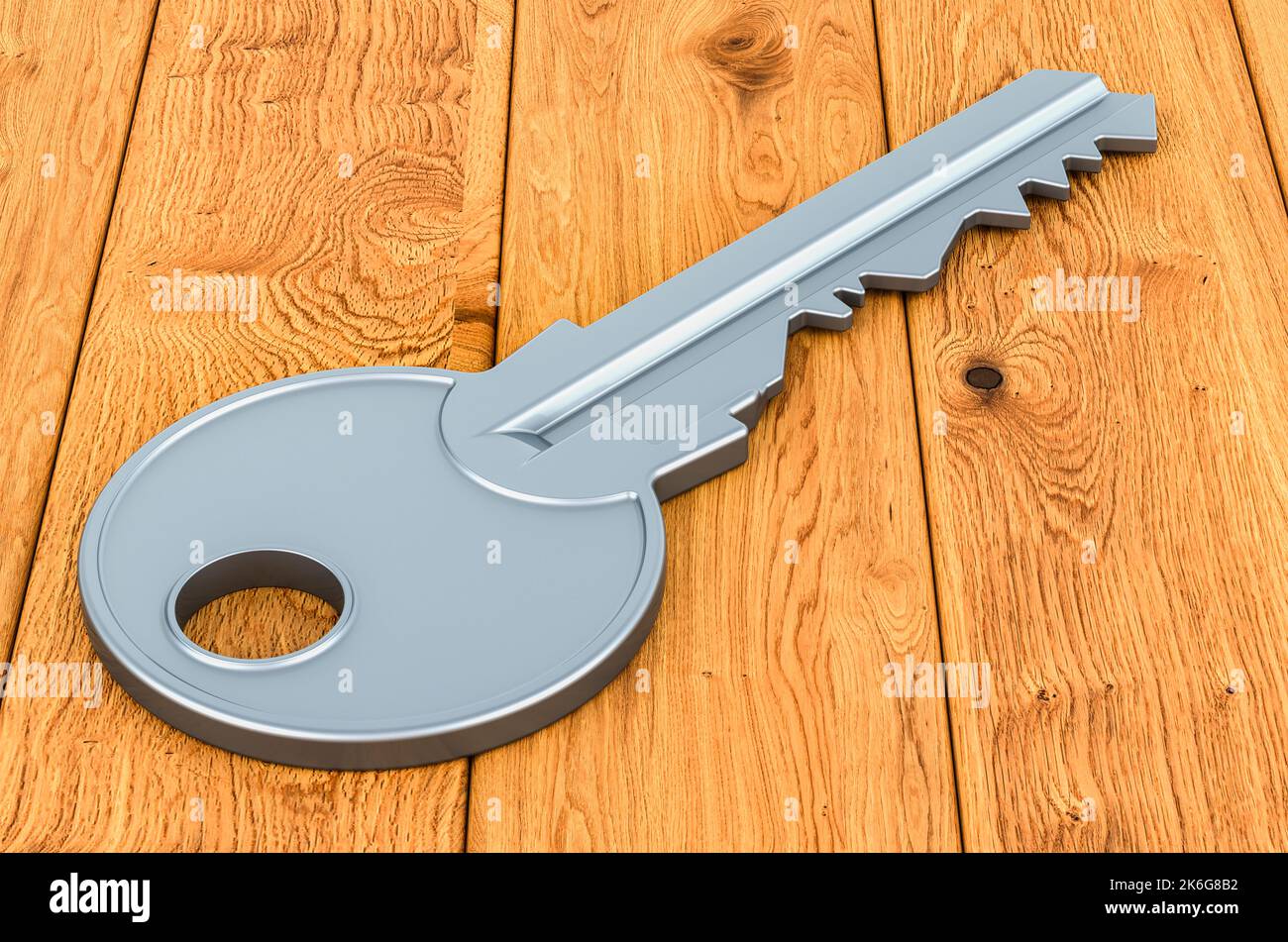 Key on the wooden planks, 3D rendering Stock Photo - Alamy