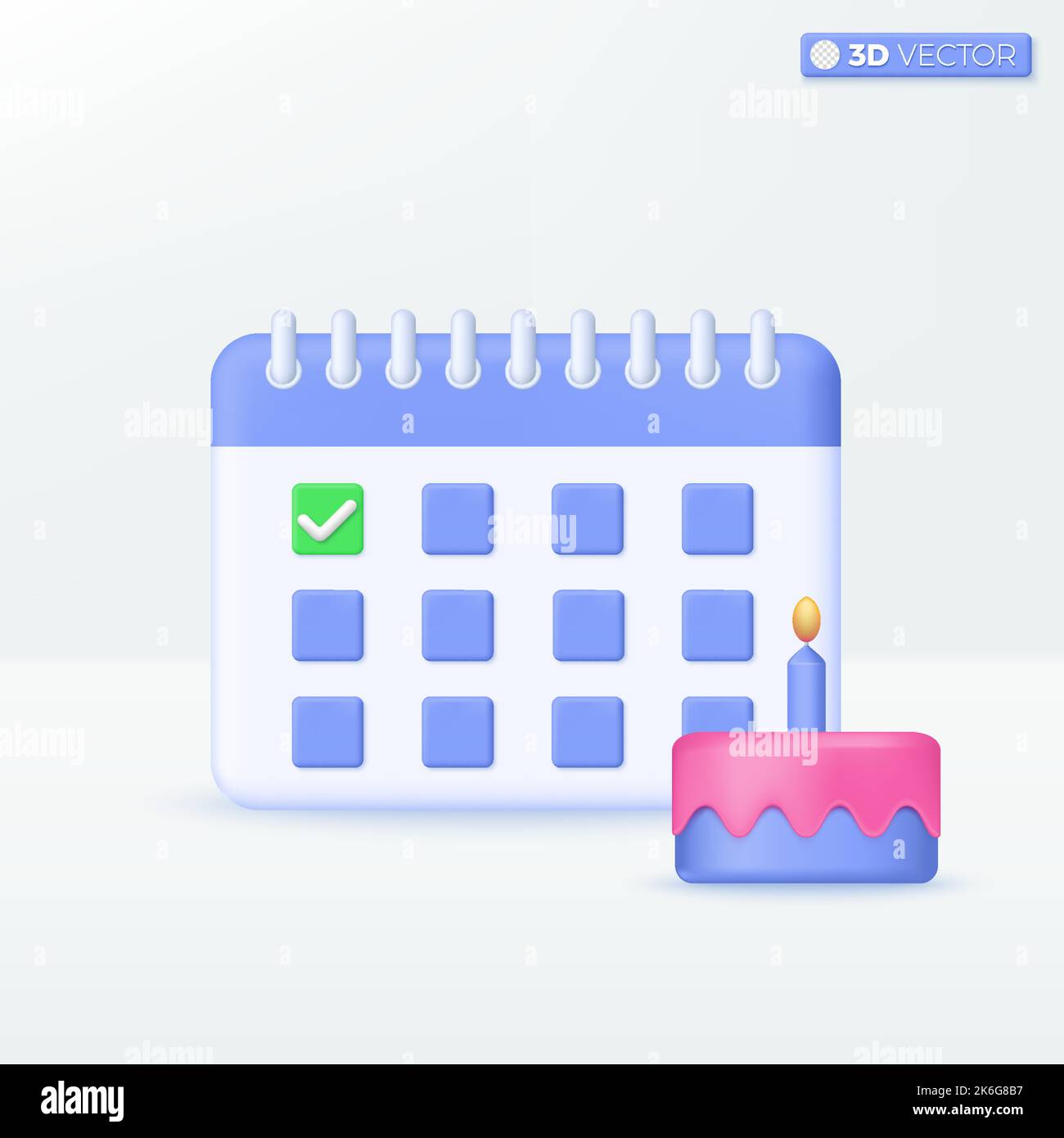 Birthday calendar icon symbols. happy, compliment, Reminder surprise ...