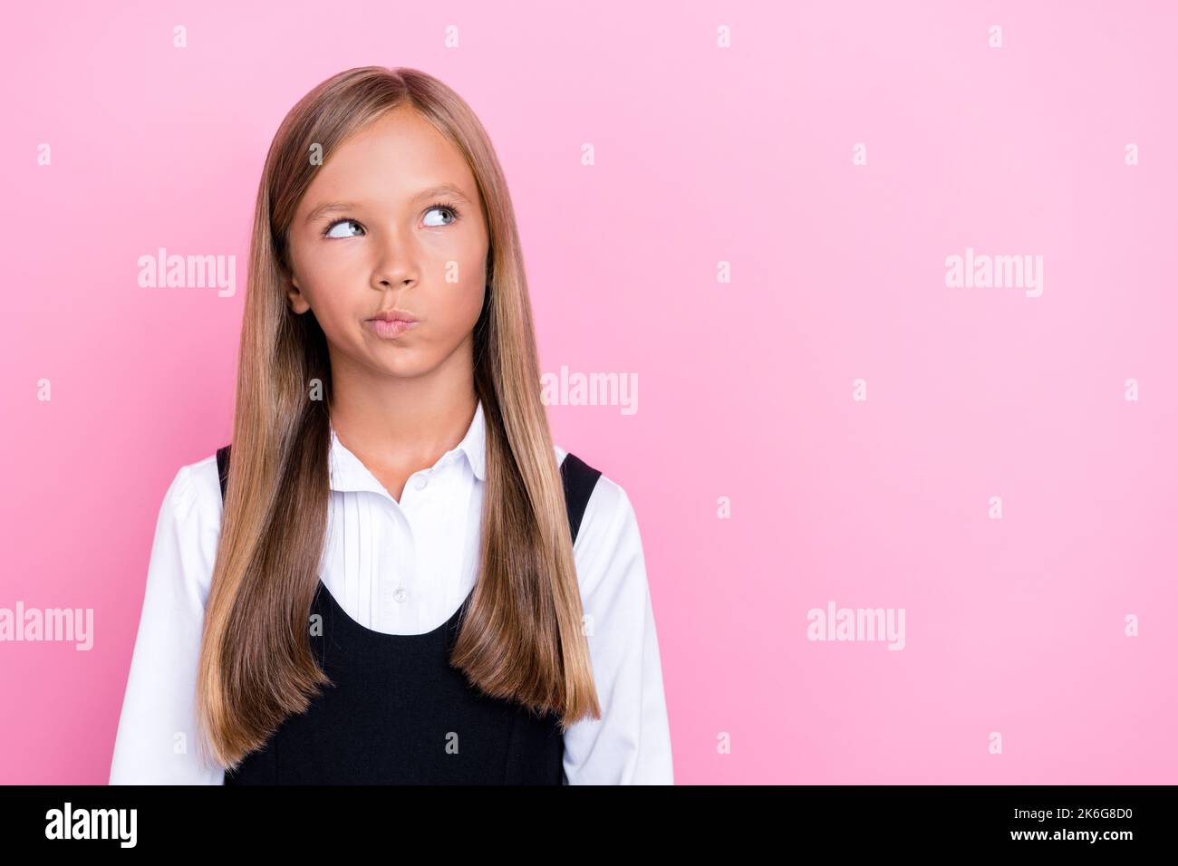 Closeup photo of young funny excited suspicious look interested girl ...