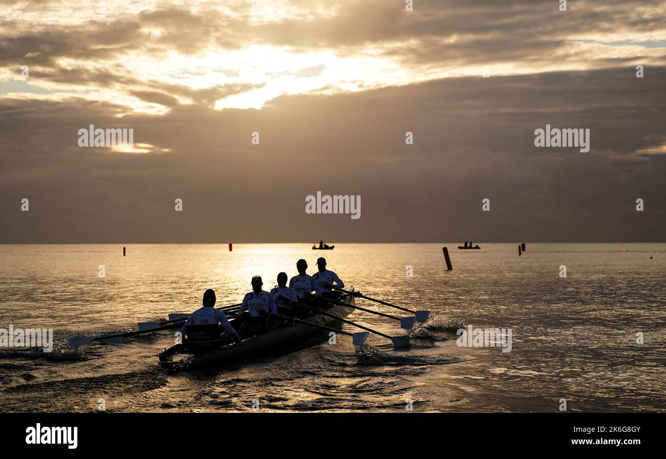 France mixed coxed quadruple skulls during day one of the World Rowing ...