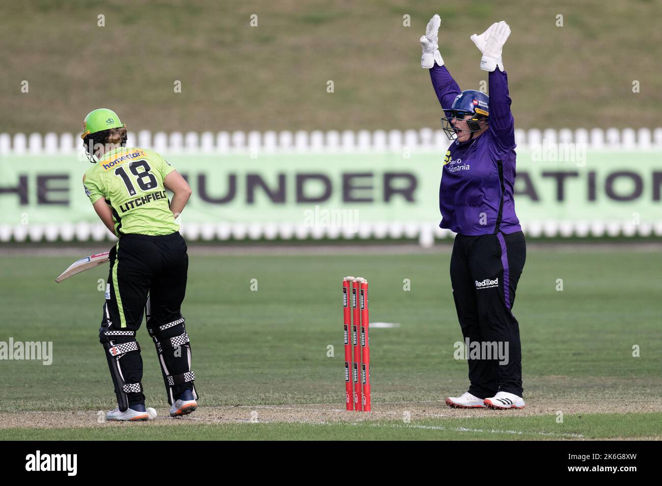 Sydney, Australia. October 14, 2022, Lizelle Lee (Wk) of the Hurricanes ...