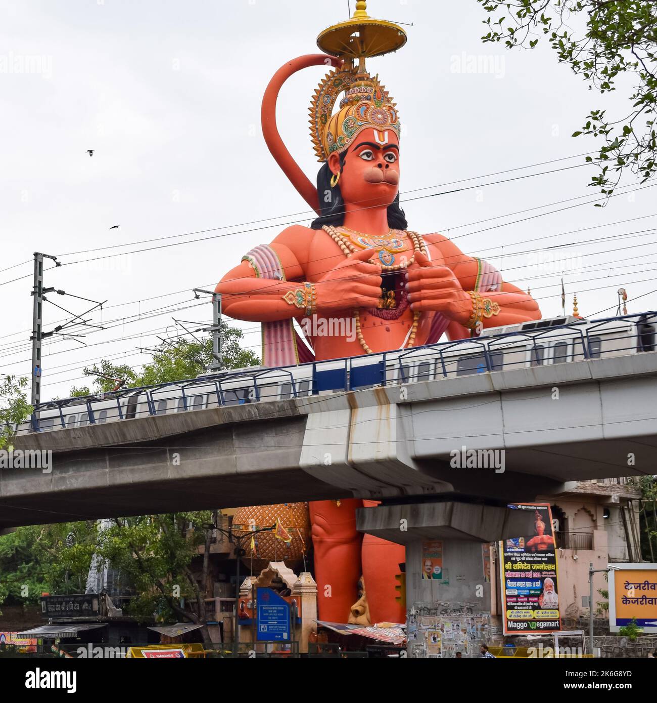New Delhi, India - June 21, 2022 - Big statue of Lord Hanuman near the ...