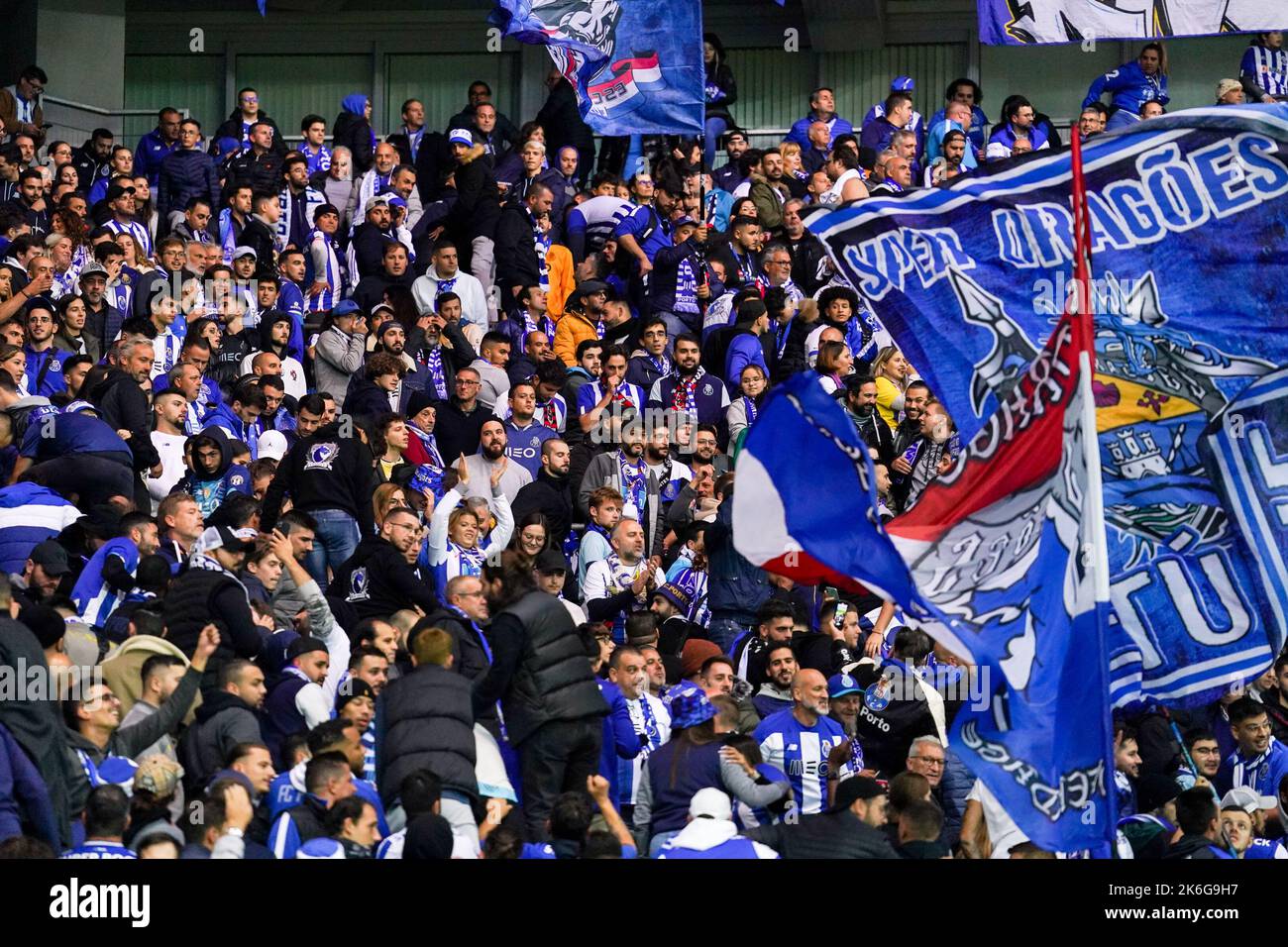 LEVERKUSEN, GERMANY - OCTOBER 12: Fans and supporters of FC Porto ...
