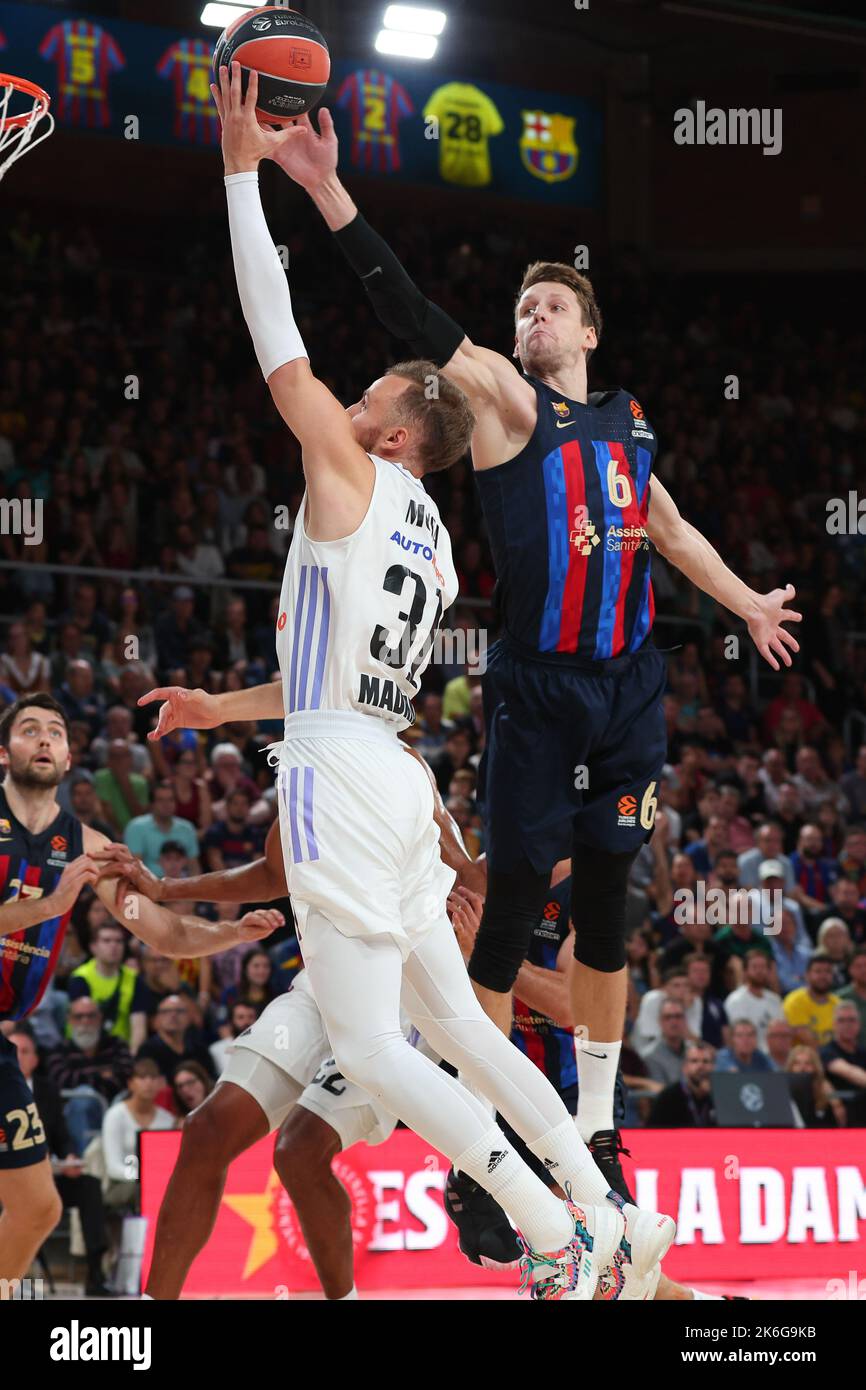 Dzanan Musa of Real Madrid in action with Jan Vasely of FC Barcelona ...