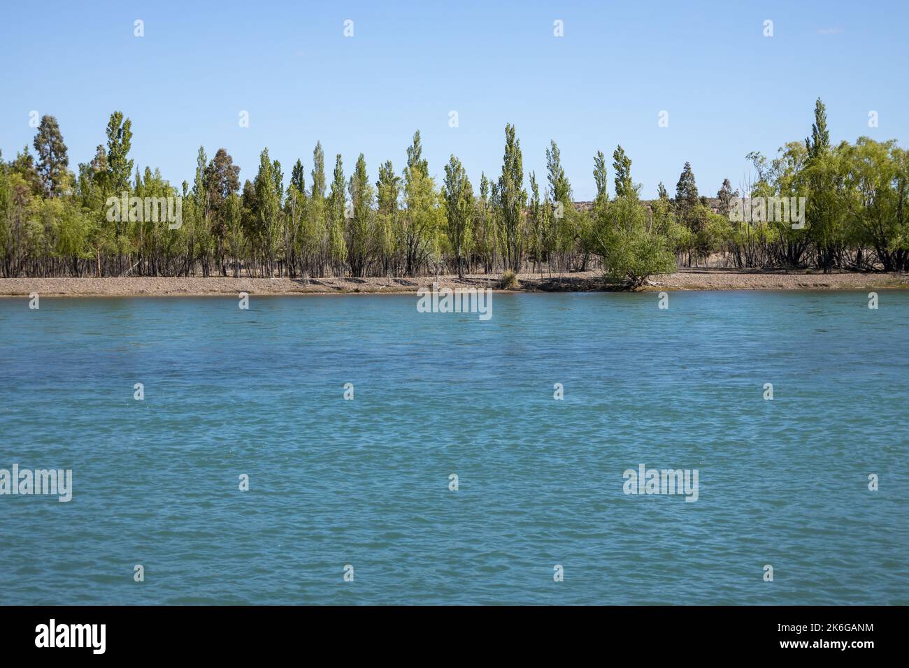Limay river coast in Neuquen, Argentina. Meltwater forming a river ...