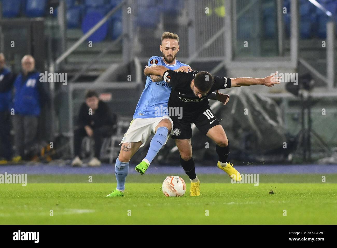 Manuel Lazzari of S.S. LAZIO and Otar Kiteishvili of SK Sturm Graz during the fourth day of UEFA ...