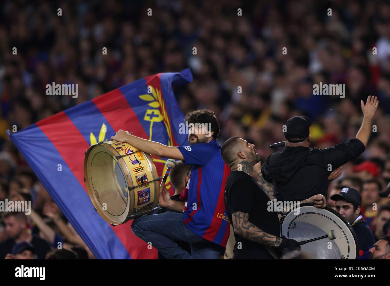 Barcelona, Spain, 12th October 2022. FC Barcelona fans cheer on their ...