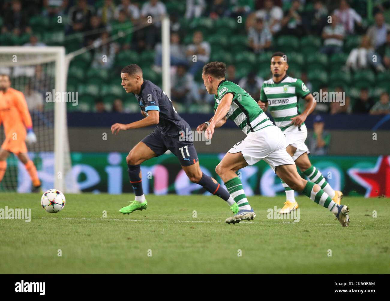 Amine Harit of Olympique Marseille during the UEFA Champions League ...