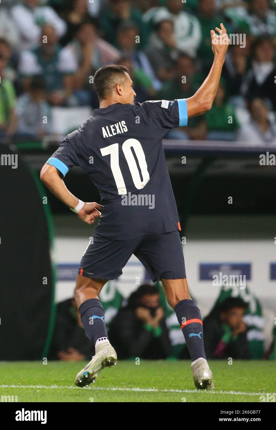 Celebration Goal Alexis Sanchez of Olympique Marseille during the UEFA ...