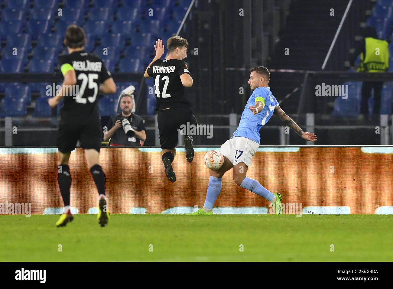 Rome, Italy. 13th Oct, 2022. Ciro Immobile of S.S. LAZIO and David ...
