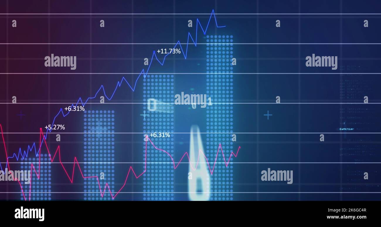 Image of diverse data and graphs processing in navy digital space ...