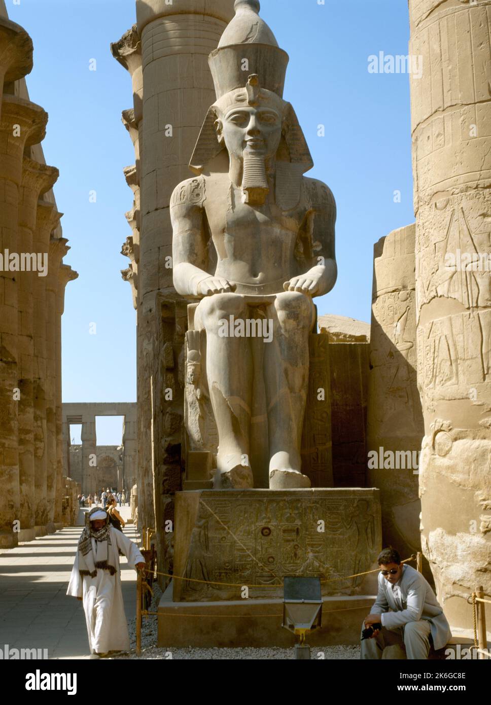 Luxor Temple Egypt Ramses II & Double Crown Stock Photo - Alamy
