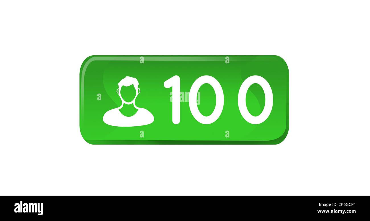 Image of 100 users on white background. Social media, communication ...