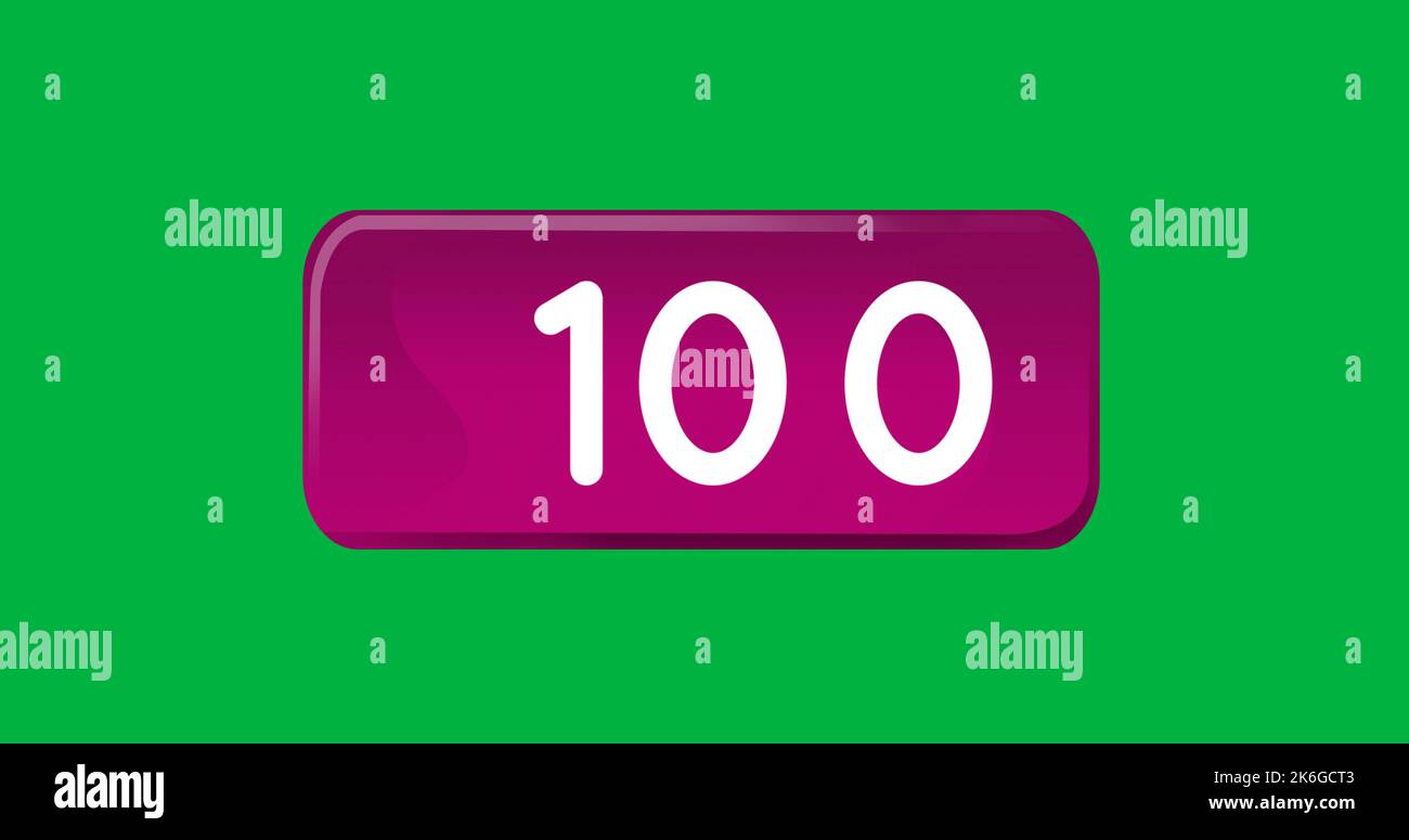 Image of 100 notifications on green background. Social media ...