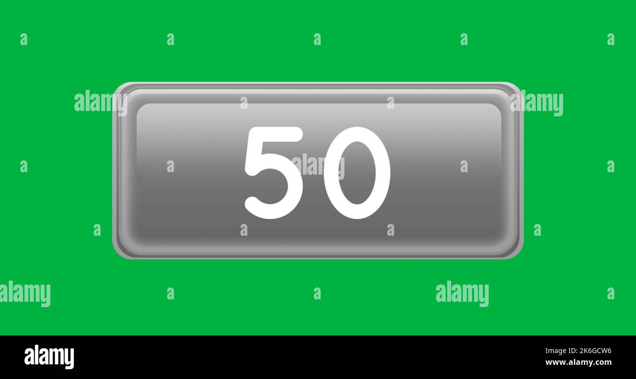 Image of 50 notifications on green background. Social media ...