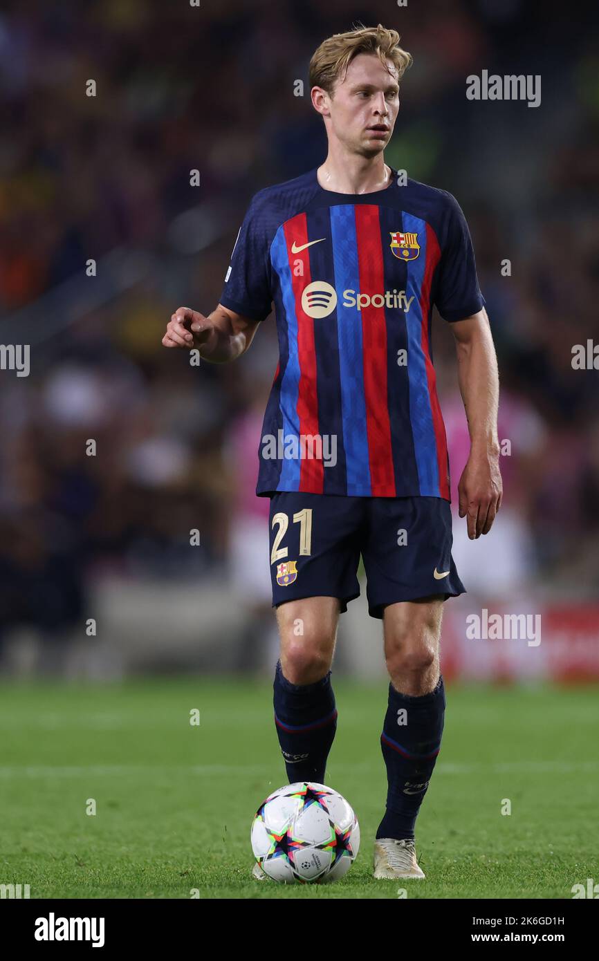 Barcelona, Spain, 12th October 2022. Frankie de Jong of FC Barcelona during the UEFA Champions ...