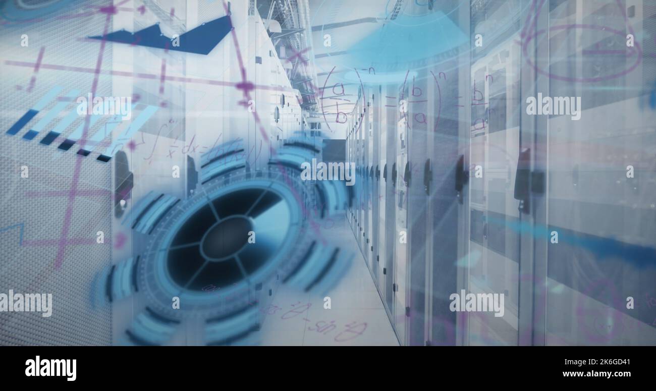 The data processing and digital information flowing through the network ...