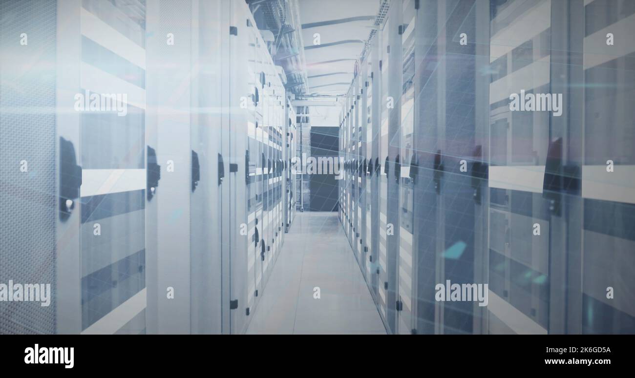 The data processing and digital information flowing through the network ...