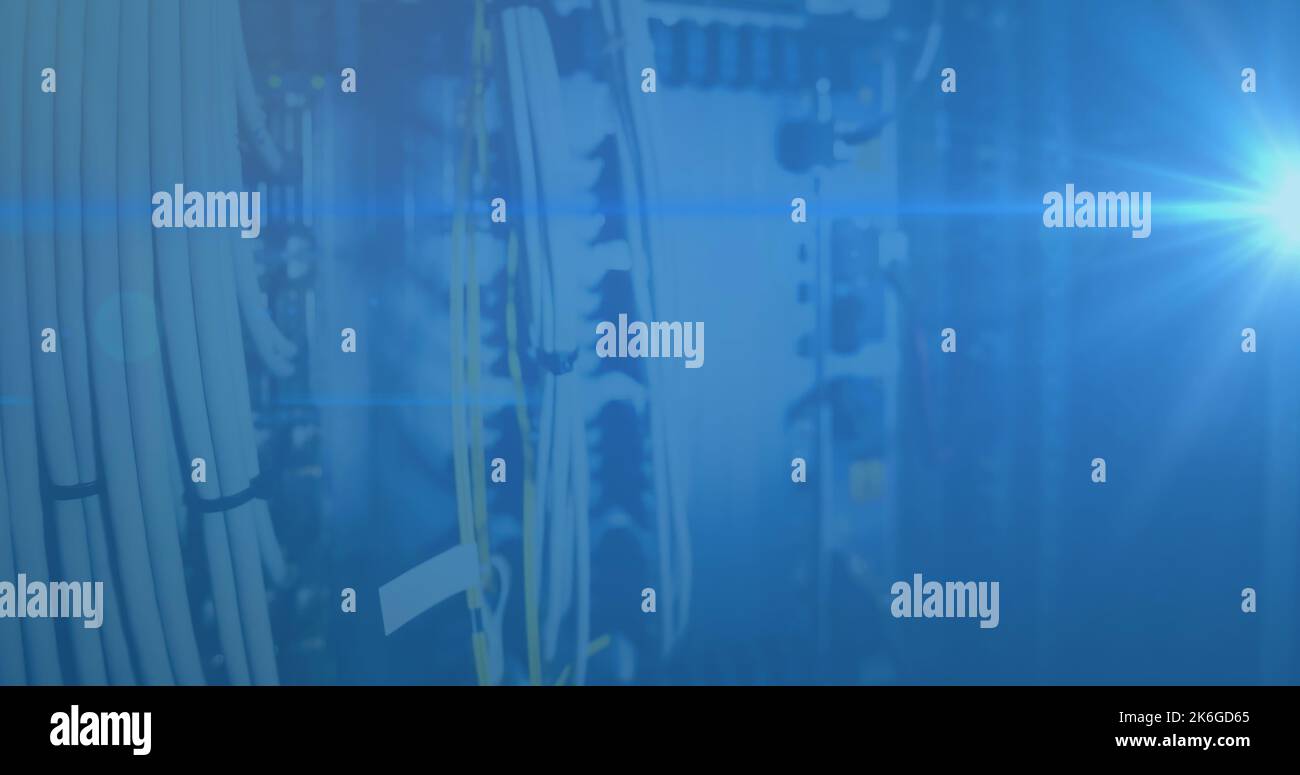 Image Of Digital Interface And Data Processing Over World Map On Blue