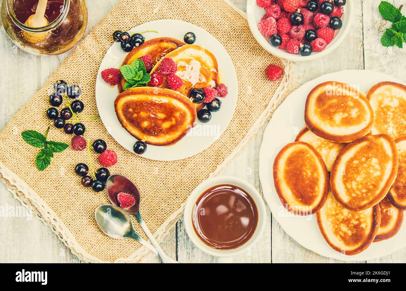 pancakes on a light background. selective focus. nature Stock Photo - Alamy