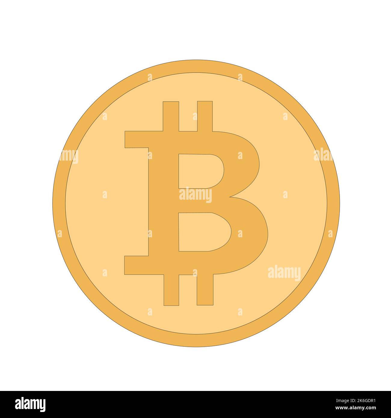 vector illustration of a large bitcoin coin Stock Vector Image & Art ...